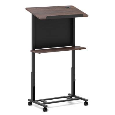 Rolling Podium Stand Height Adjustable Lectern Table With Tilted