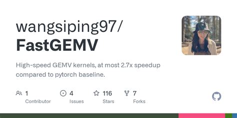Github Wangsiping97fastgemv High Speed Gemv Kernels At Most 27x Speedup Compared To