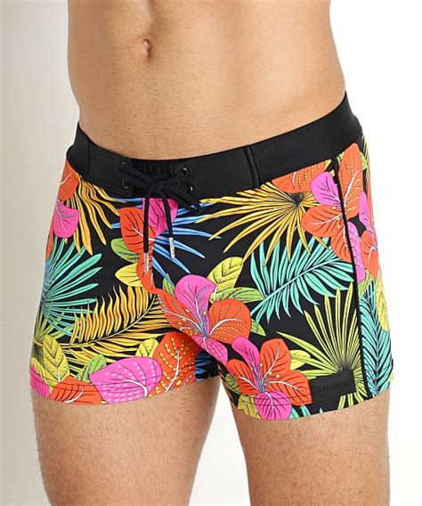 Sauvage Retro Nylonlycra Swim Short Black Orchid 252bor Free Shipping At Lasc
