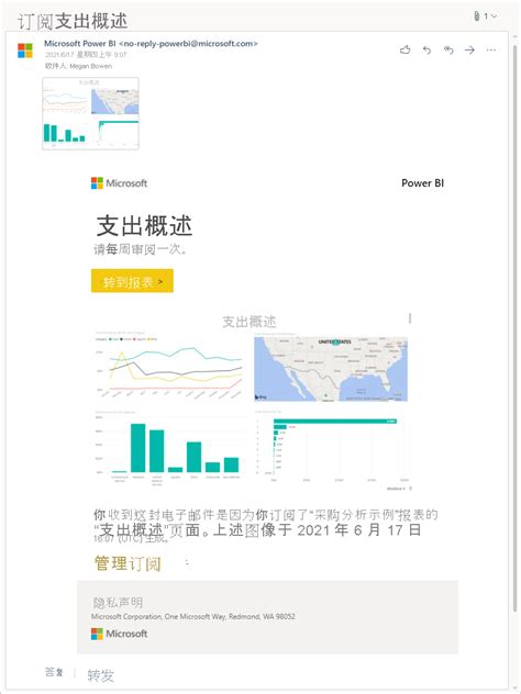 Power Bi 服务中的报表和仪表板的电子邮件订阅 Power Bi Microsoft Learn