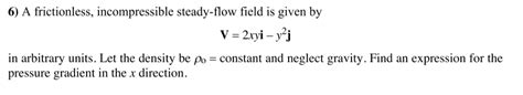 Solved A Frictionless Incompressible Steady Flow Field Chegg