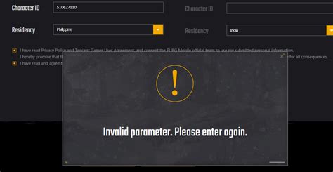 This Is The Picture Of Invalid Parameter Pubg Mobile