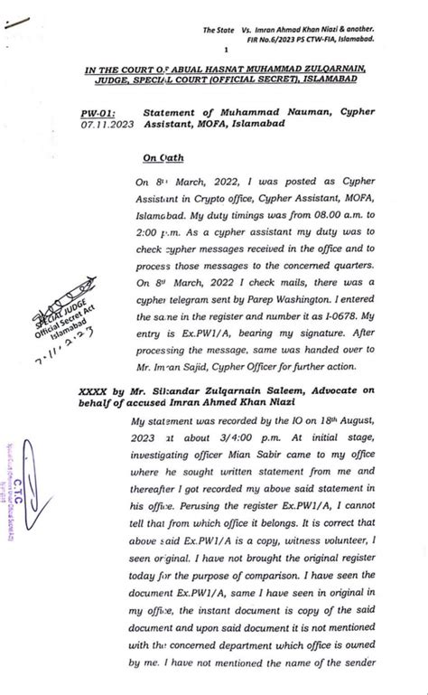 Ihc Orders Swift Trial In Cipher Case Rejects Qureshis Bail Plea