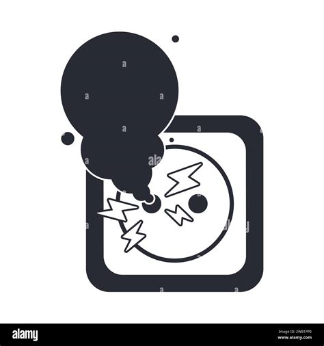 Socket Smoke With Sparks Flat Vector Illustration Stock Vector Image