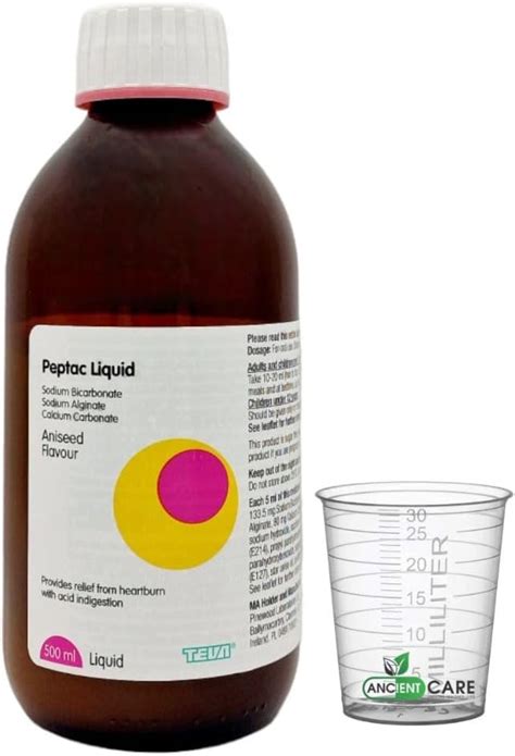 Peptac Liquid Aniseed 500 Ml Sugar Free Indigestion Relief Free