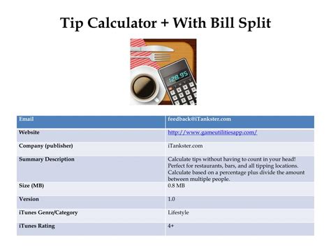 Ppt Tip Calculator With Bill Split Powerpoint Presentation Free