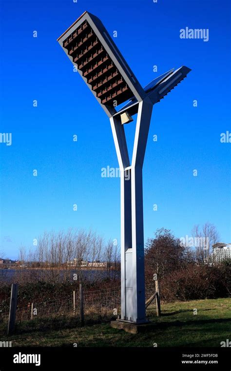 Purpose Made Swift Bird Nesting Boxes Cardiff Bay And Barrage January 2024 Winter Cym Stock