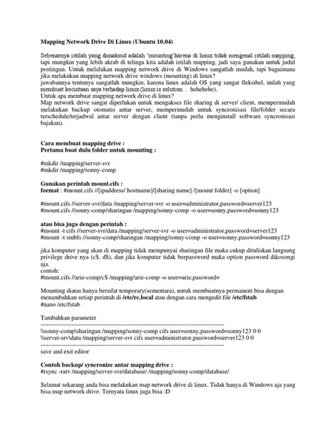 Mapping Network Drive Di Linux Pdf