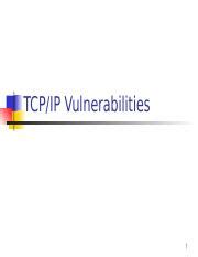 TCP IP Security Ppt TCP IP Vulnerabilities Contents Vulnerabilities In IP Protocol ICMP