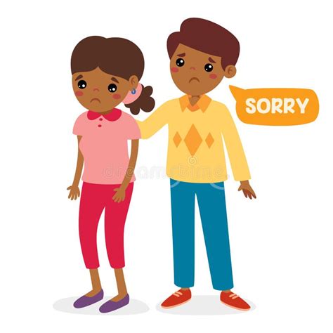 Man Saying Sorry To Woman Stock Illustration Illustration Of Forgive