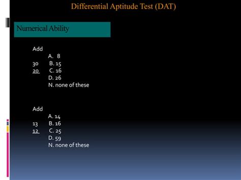 The Differential Aptitude Test Dat Pptx