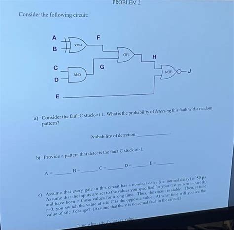 Solved Consider The Following Circuit A Consider The Fault Chegg
