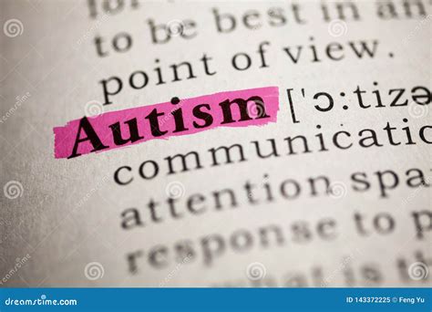Dictionary Definition Of The Word Autism Stock Image Image Of Page