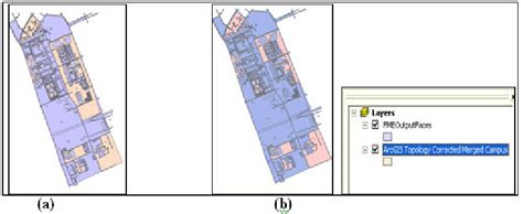overlay of fme output faces and arcgis topology corrected merged campus