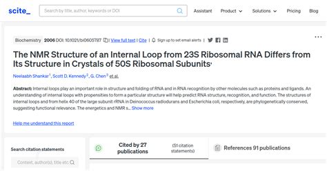 The Nmr Structure Of An Internal Loop From 23s Ribosomal Rna Differs From Its Structure In