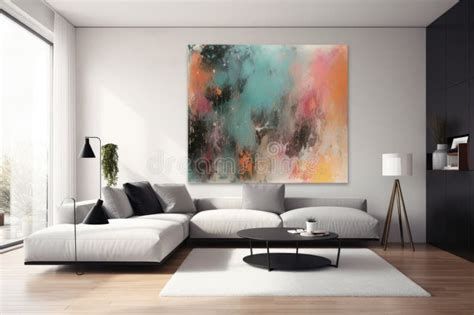 Minimalist Art Piece Featuring A Simple Geometric Shape In Primary Colors Stock Illustration