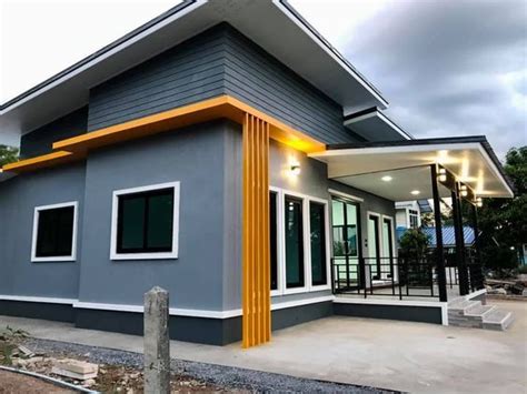 บ้านโมเดิร์นทรงแหงนเรียบสวย 3 ห้องนอน 1 ห้องน้ำ งบก่อสร้าง 780 000 บาท ไอเดียสร้างบ้าน Casas