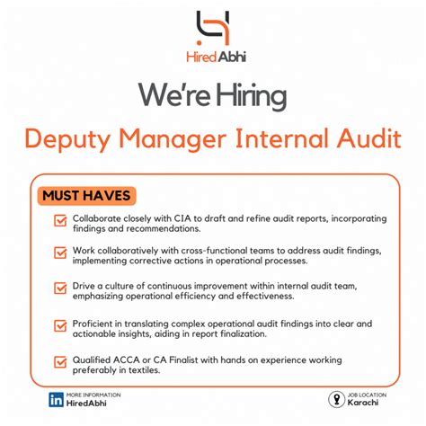 Hiredabhi On Linkedin Karachijobs Auditjobs Jobs Audit Internalaudit