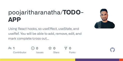 GitHub Poojaritharanatha TODO APP Using React Hooks So UseEffect