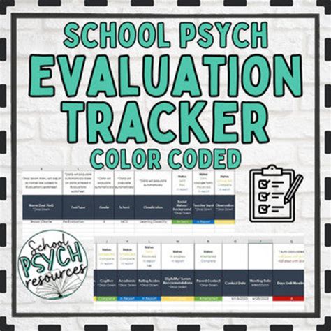 School Psychologist Excel Caseload Evaluation Report Tracker Special Ed Eval Special Education