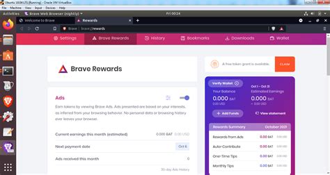 Ad Rewards Arriving Message Is Not Shown On Linux On Vms · Issue 18221 · Bravebrave Browser