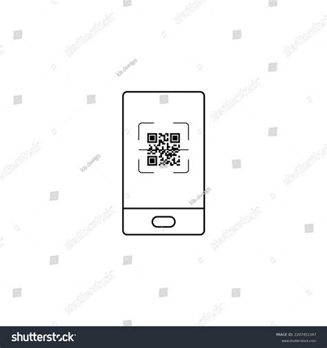 Vector Qr Code Example Smartphone Scanning Stock Vector Royalty Free