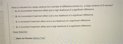 solved what is indicated by a large variance for a sample of