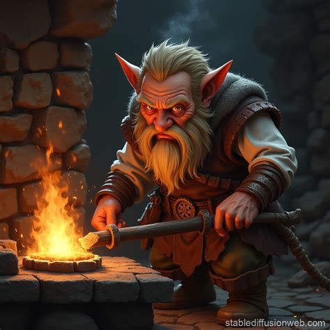Dwarf Blacksmith At The Forge Stable Diffusion Online