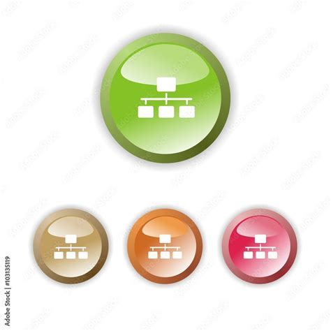 Icono De Organigrama Sobre Fondos De Colores Jerarquía De Organización