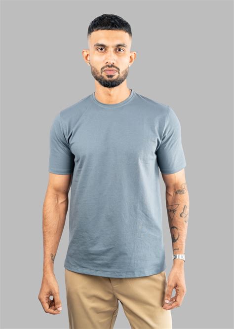 Signature Mens Regular Fit Grey Color Crew Neck T Shirt Signature