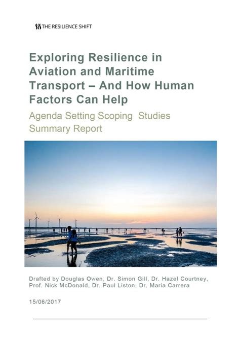 Exploring Resilience In Aviation And Marine Transport And How Human Factors Can Help