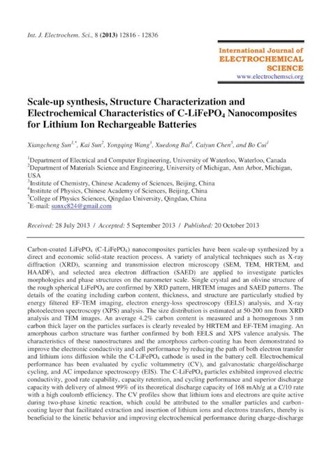 Pdf Scale Up Synthesis Structure Characterization And