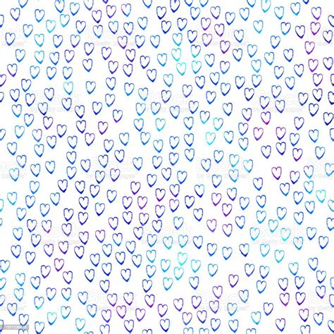 수채화 브러쉬 하트 매끄러운 패턴 사랑 그레인지 핸드 페인팅 디자인 블루 컬러 키즈 패브릭 과 섬유를위한 현대적인 그룽 콜라주 배경 0명에 대한 스톡 벡터 아트 및 기타