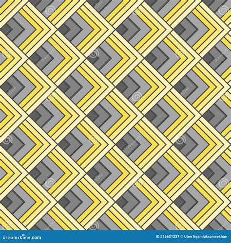 Yellow And Gray Art Deco Pattern Diamond Shape Seamless Stock Vector Illustration Of Abstract