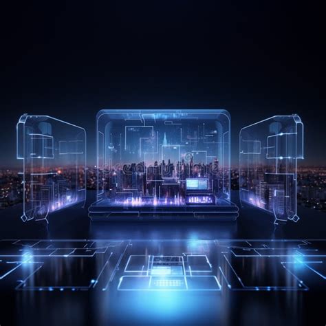 Futuristic Graphic Interface Holographic Neon Lights Ai Generative