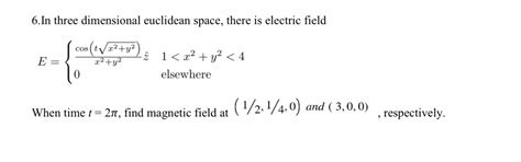 solved 6 in three dimensional euclidean space there is
