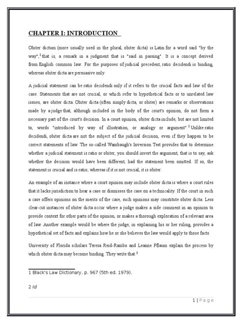 Obiter Dicta Obiter Dictum Precedent