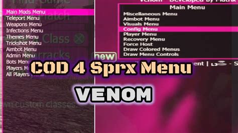COD4 Mod Menu Venom By Martix YouTube