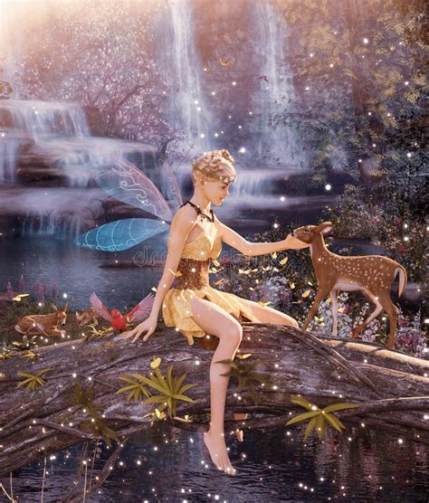 3d Fantasy Little Pixie In Mythical Forest Stock Illustration Illustration Of Pixie