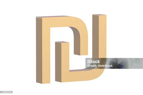 흰색 배경에 분리된 세겔 기호 황금 통화 기호입니다 이스라엘 돈 3d 렌더링 0명에 대한 스톡 사진 및 기타 이미지 0명 3차원 형태 가격 Istock