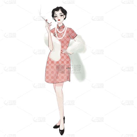 手绘 民国女性人物插画2