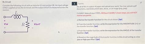 Solved RL Circuit Consider The Following Circuit With An Chegg Com