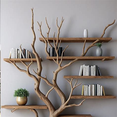 Natural Wood Floating Shelves Solid Wood Rustic Furniture For Art