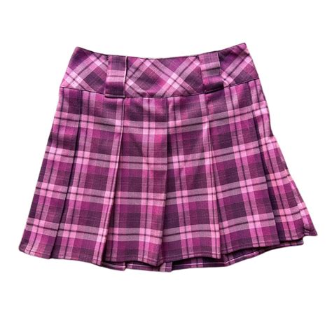 Purple Plaid Printed Mini Skirt Wild Fable Purple Depop