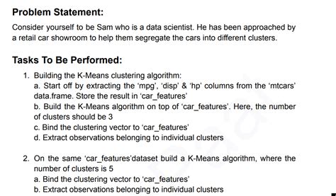 Solved Problem Statement Consider Yourself To Be Sam Who Is Chegg Com