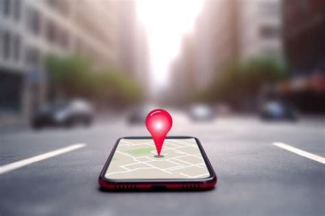 Premium Ai Image Point On Smartphone With Gps Navigator Icon And Map On Blur Traffic Road