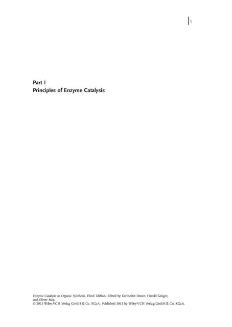Pdf Part I Principles Of Enzyme Catalysis Dokumen Tips