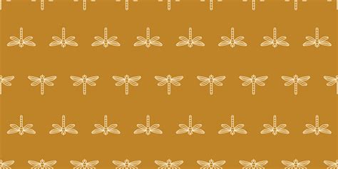 잠자리 완벽 한 벡터 패턴입니다 반복되는 장식에 심플하고 귀여운 곤충 배경에 풍부한 시에나 색상과 가벼운 장식 요소 종이 직물 포스터 및 웹을 위한 짜임새 아이콘에 대한