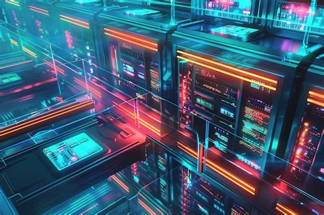 Sci Fi Wall With Digital Number Of Data Code And Futuristic Hud Element