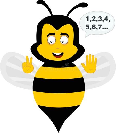 Character Bee Bug Cartoon Finger Hand Count Number Stock Vector